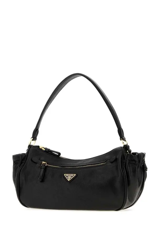 Prada Leather Small Shoulder Bag - Black