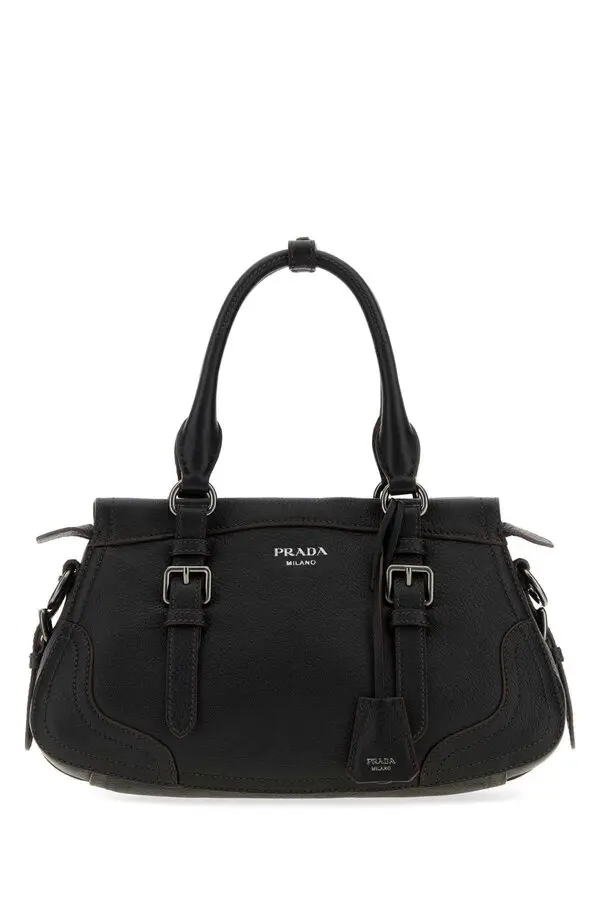 Prada Leather Large Handbag - Black