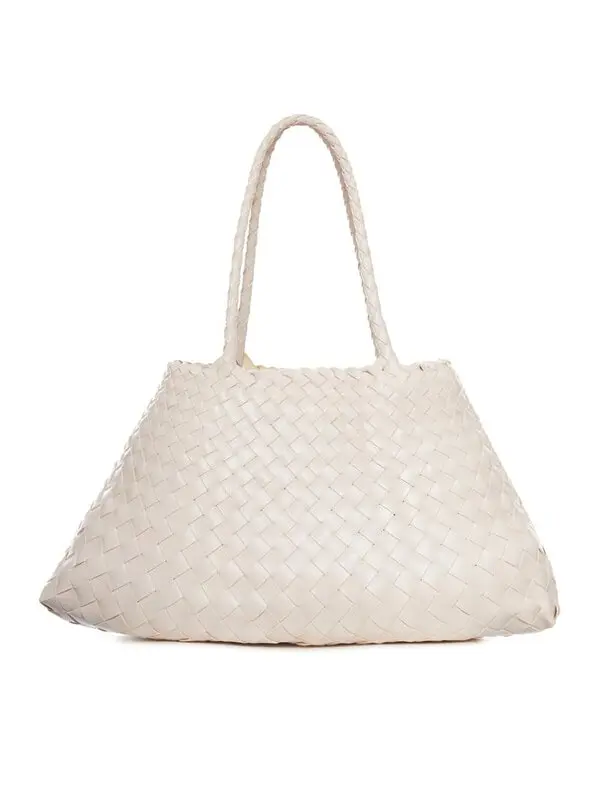 Dragon Diffusion Santa Croce Big Woven Leather Bag - Cream