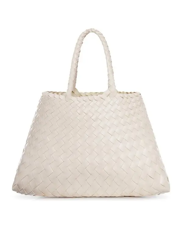 Dragon Diffusion Santa Croce Small Brown Leather Bag - Cream