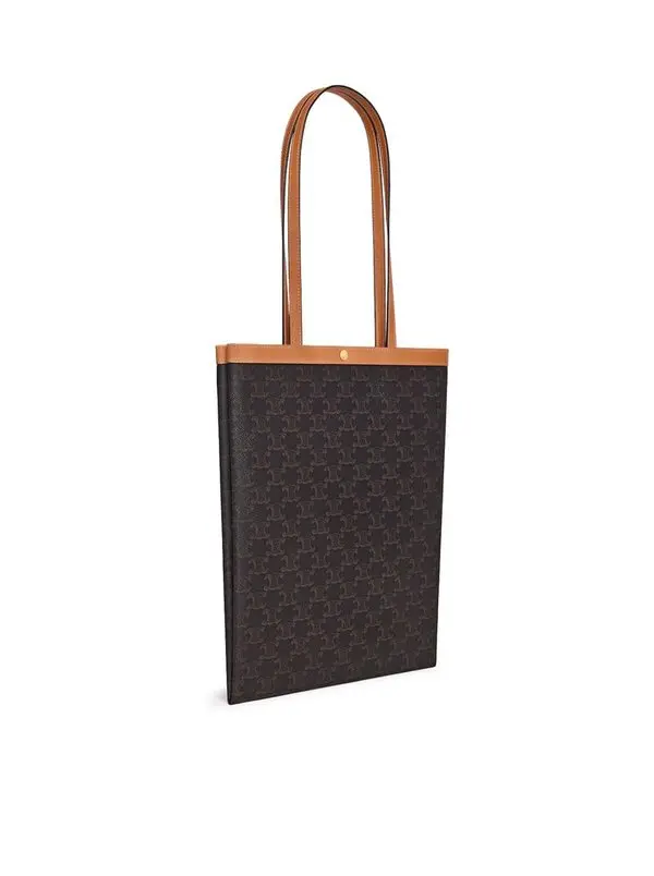 Celine Medium Flat Shopper In Triomphe Fabric