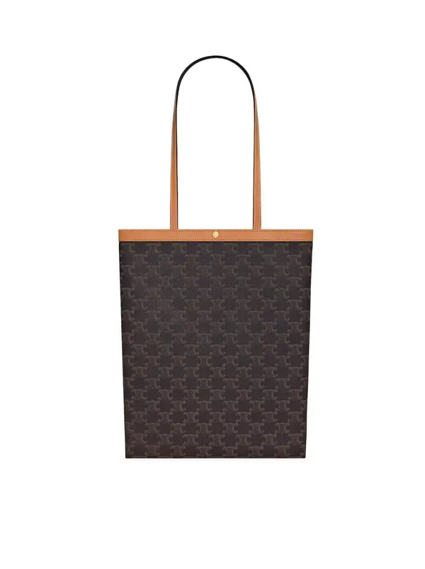 Celine Medium Flat Shopper In Triomphe Fabric