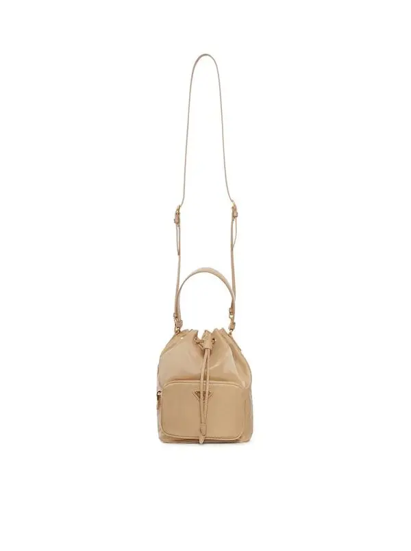 Prada Duet Re-nylon Bucket Bag - Brown