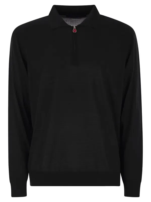 Kiton Wool Polo Shirt - Black