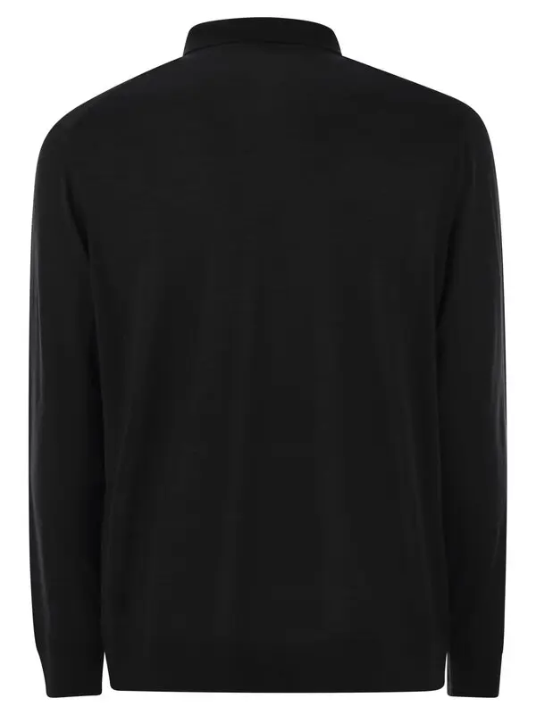 Kiton Wool Polo Shirt - Black