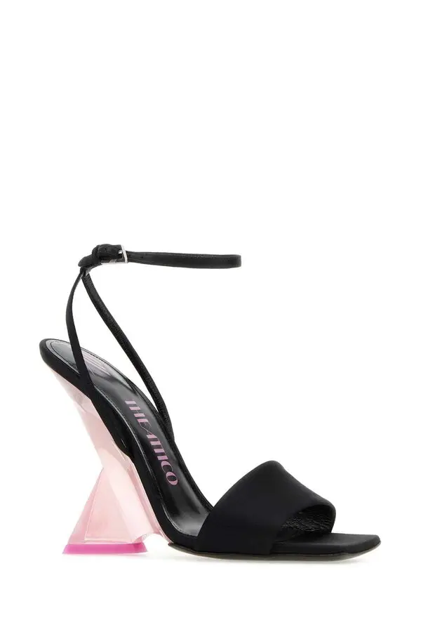 Attico Satin Cheope Sandals - Black