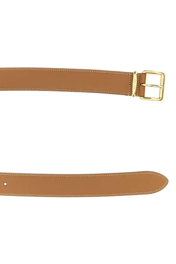 Miu Miu Caramel Leather Belt - Brown