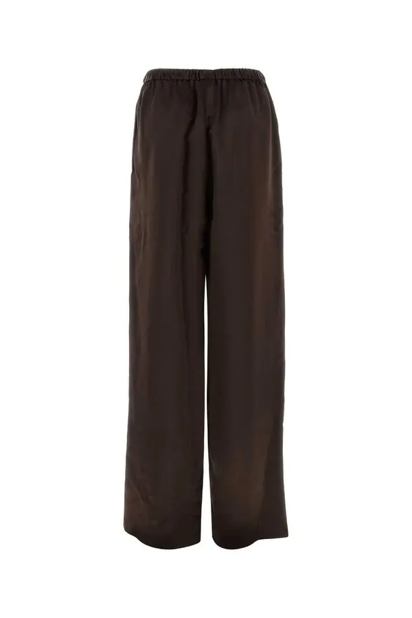 FERRAGAMO Dark Satin Palazzo Pant - Brown