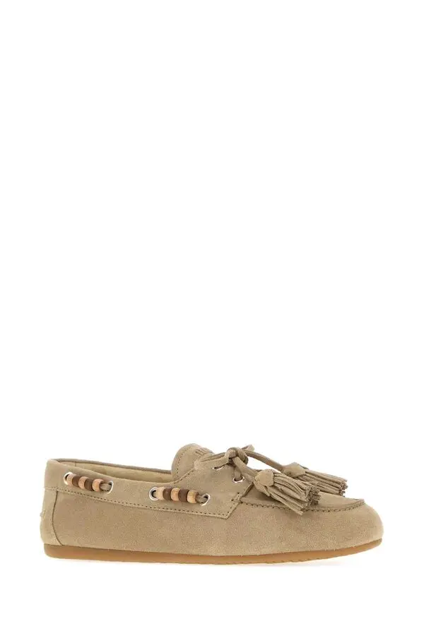Miu Miu Sand Suede Loafers