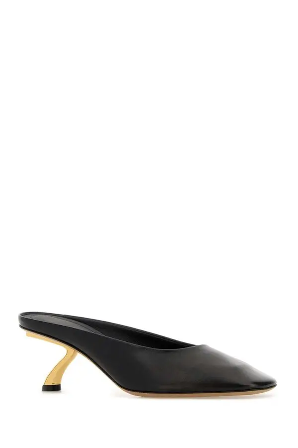 FERRAGAMO Leather Safi 55 Mules - Black