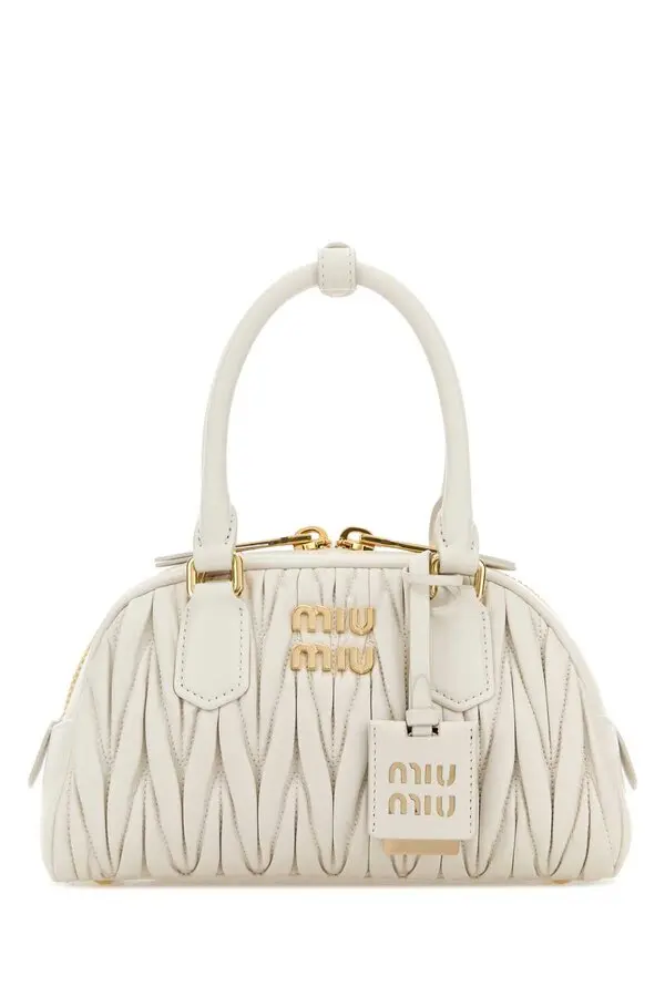 Miu Miu Ivory Nappa Leather Arcadie Handbag