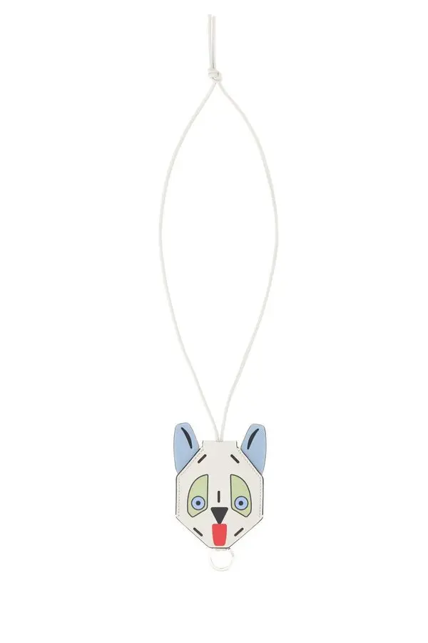 Loewe Printed Leather Futurist Cat Keyring