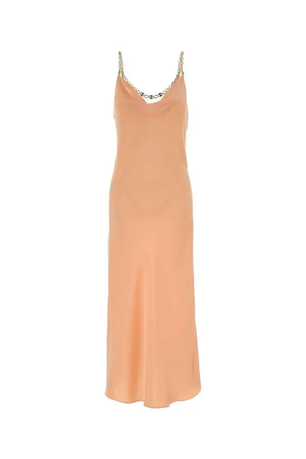 Rabanne Peach Satin Dress - Orange