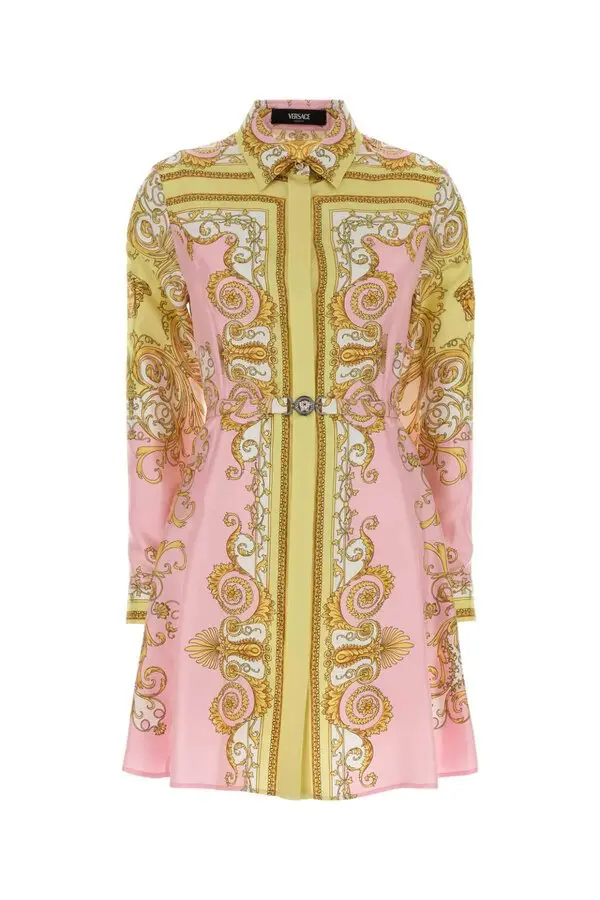 Versace Printed Twill Shirt Dress