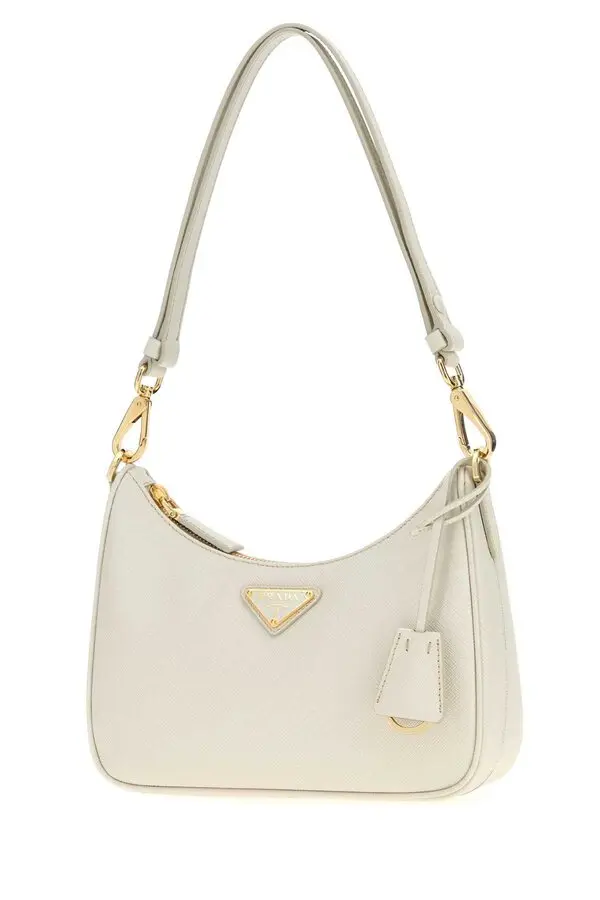 Prada Leather Mini Re-edition Shoulder Bag - White