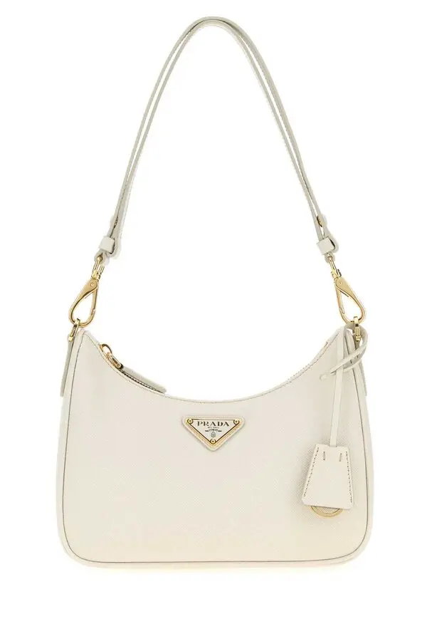 Prada Leather Mini Re-edition Shoulder Bag - White