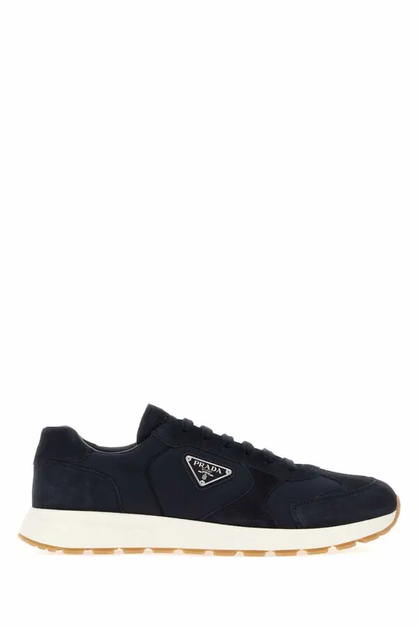 Prada Re-nylon And Suede Sneakers - Blue
