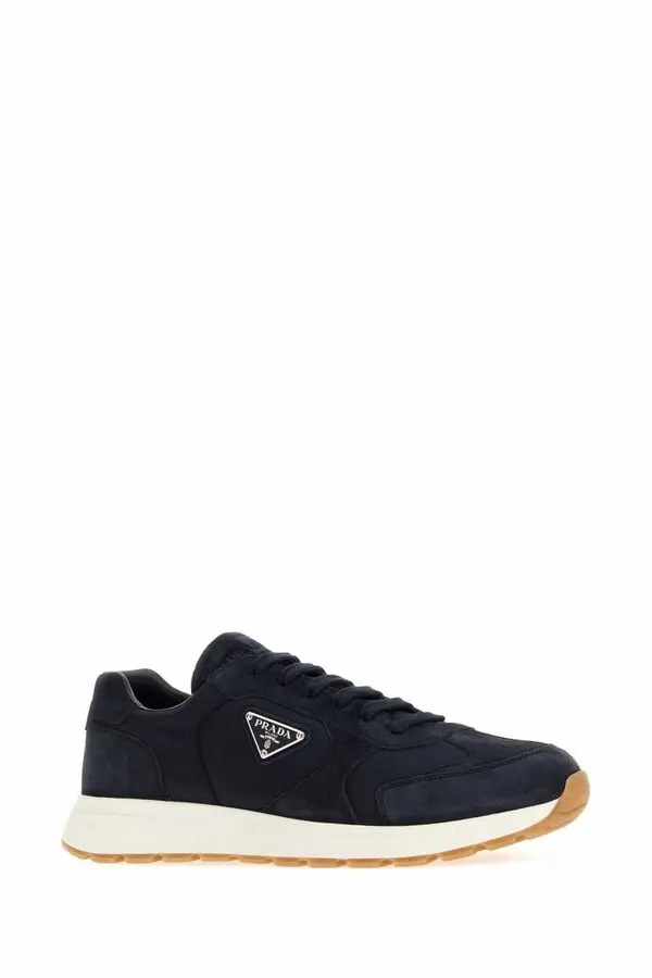Prada Re-nylon And Suede Sneakers - Blue