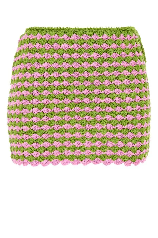 Prada Two-tone Crochet Mini Skirt