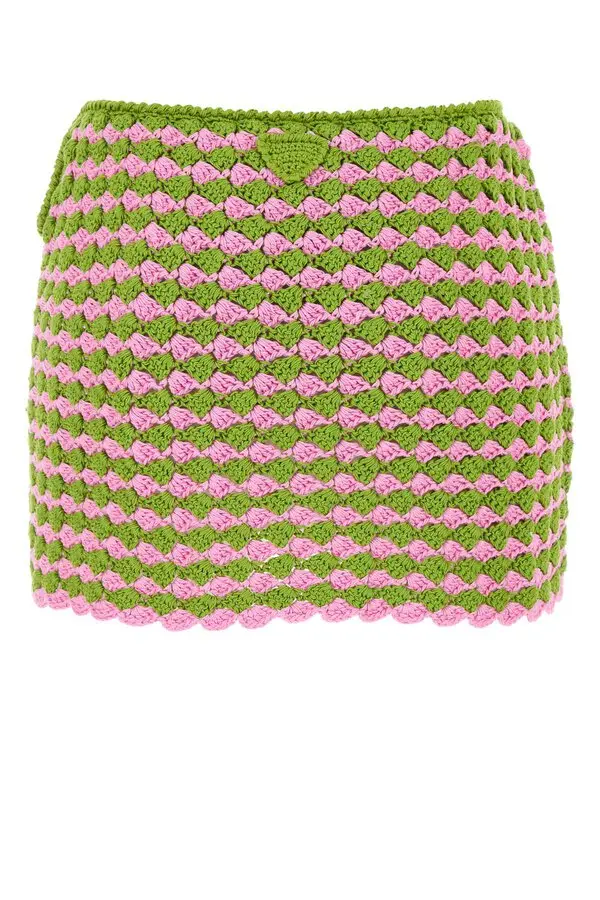 Prada Two-tone Crochet Mini Skirt - Multicolor
