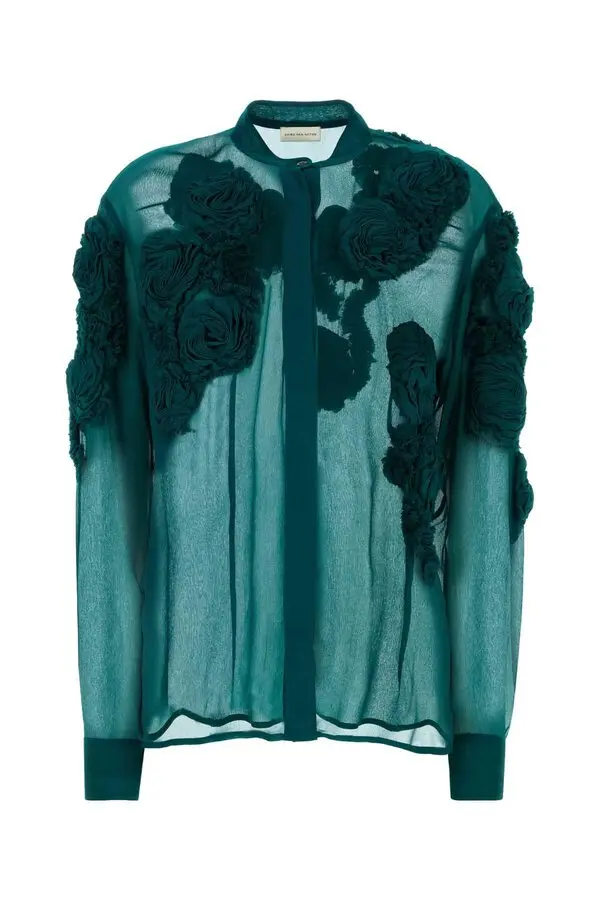 Dries Van Noten Crepe Chowsa Shirt - Green