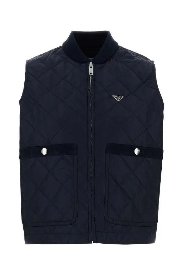 Prada Navy Re-nylon Sleeveless Jacket