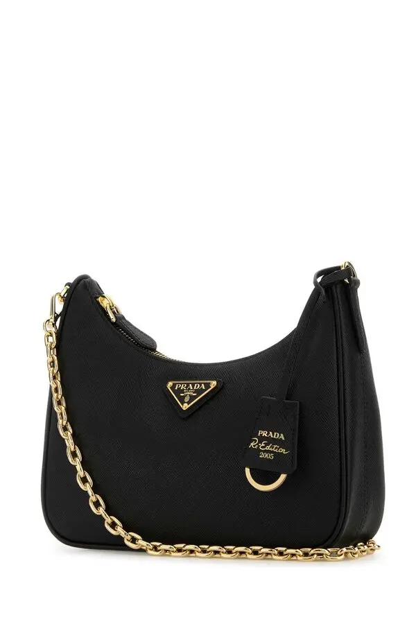 Prada Leather Re-edition 2005 Shoulder Bag - Black