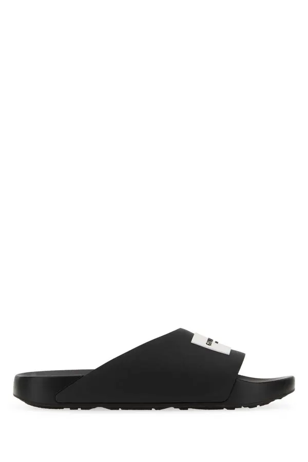 Givenchy Rubber Label Slippers - Black