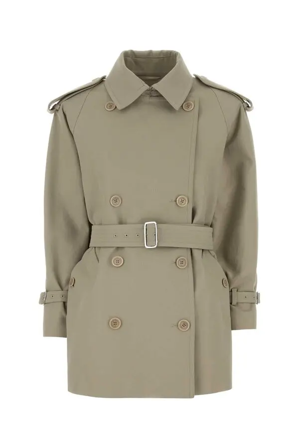Max Mara Dove Grey Cotton Cacio Trench Coat - Gray