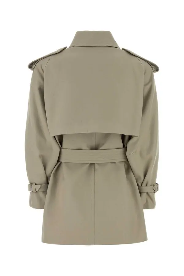 Max Mara Dove Grey Cotton Cacio Trench Coat - Gray
