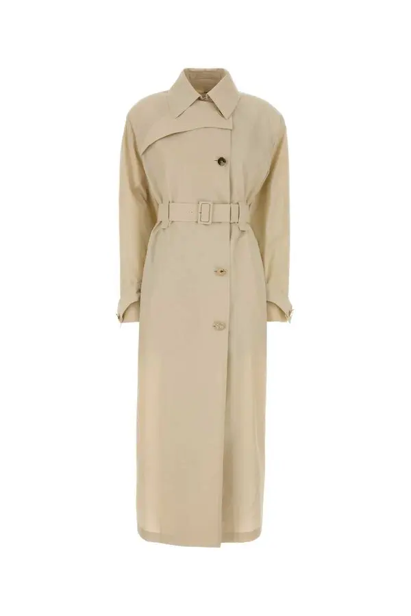 Sportmax Cupro Blend Trench Coat - Brown