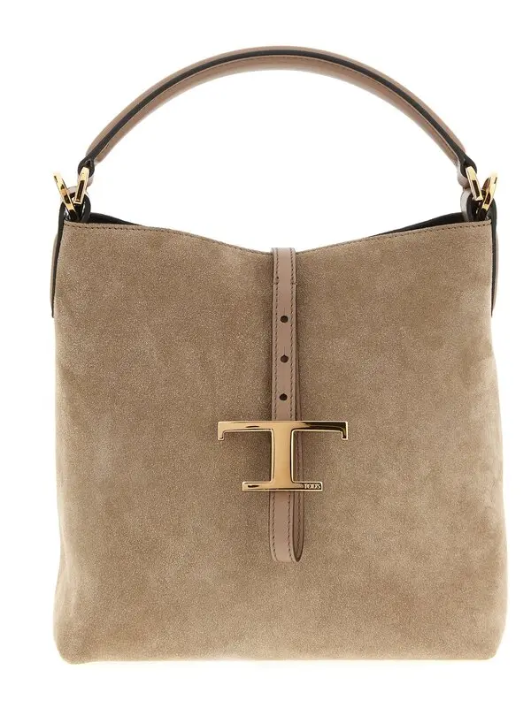TOD'S Suede Bucket Bag - Cream