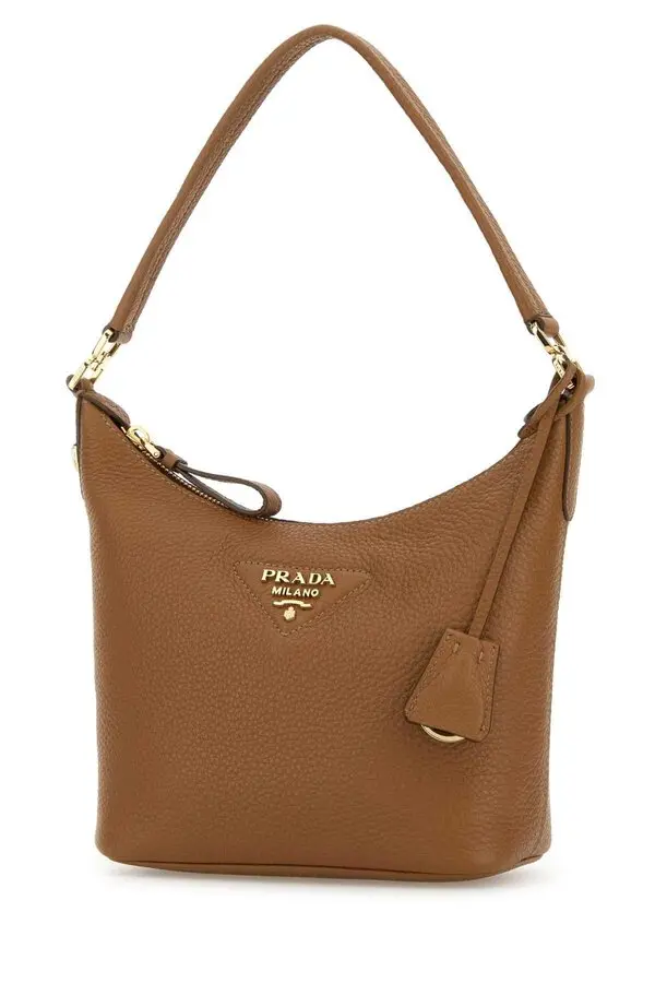 Prada Camel Leather Shoulder Bag