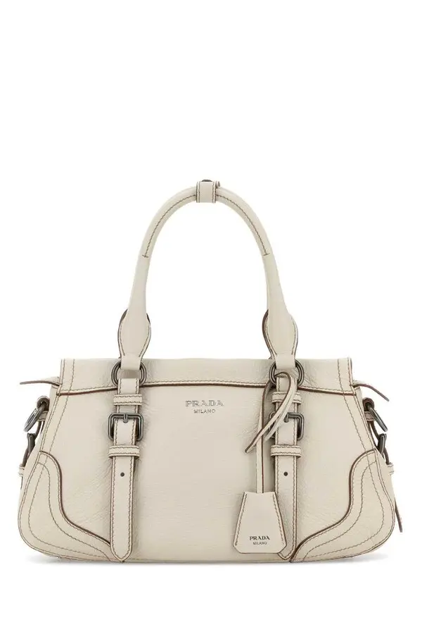 Prada Ivory Leather Large Handbag