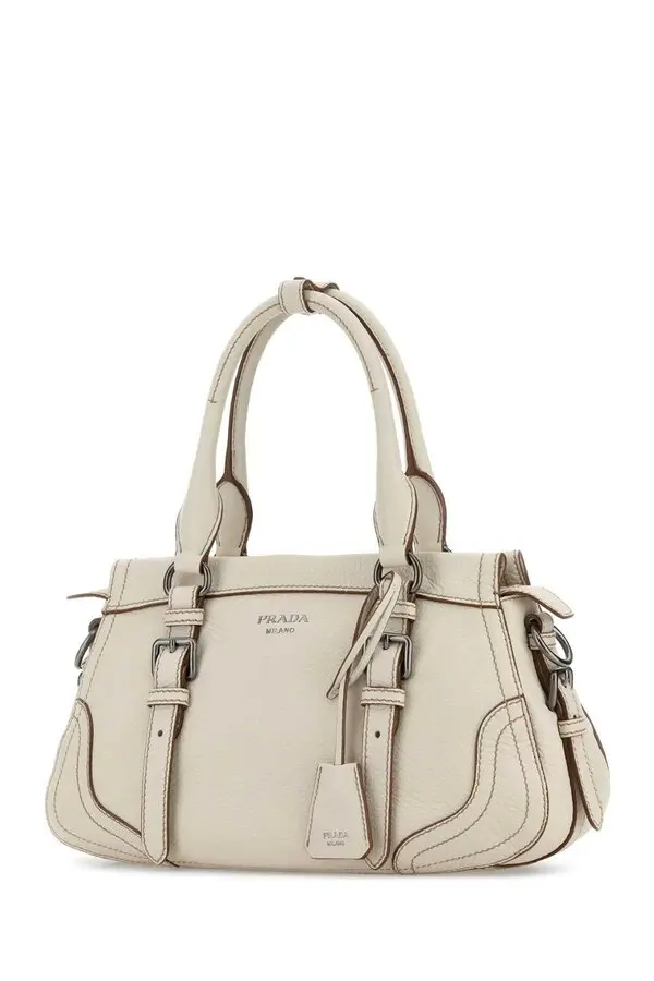 Prada Ivory Leather Large Handbag
