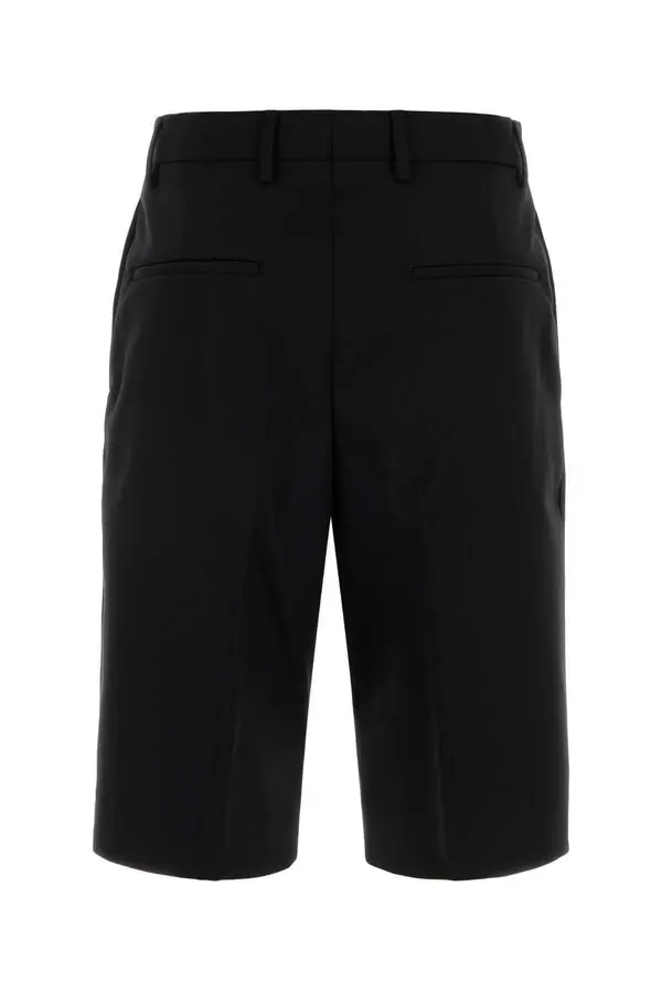 Dries Van Noten Stretch Gabardine Pilar Bermuda Shorts - Black