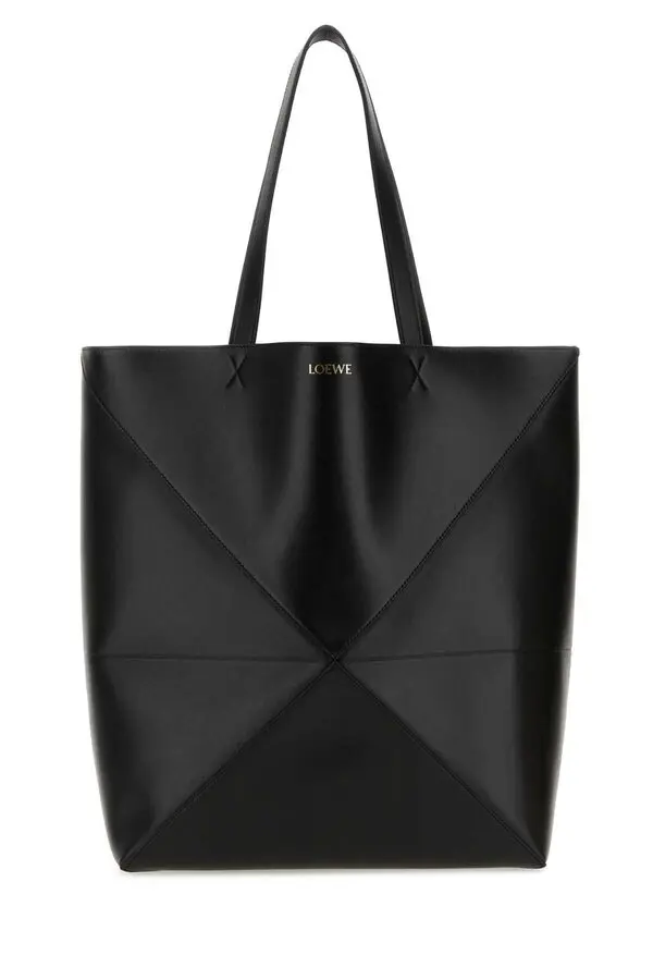 Loewe Leather Large Puzzle Fold Shopping Bag - Black