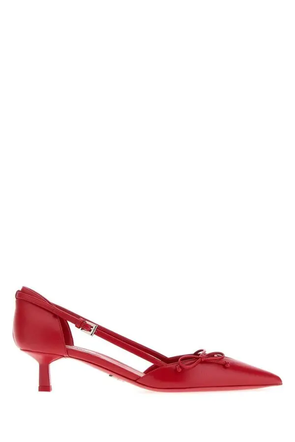 Prada Leather Pumps - Red