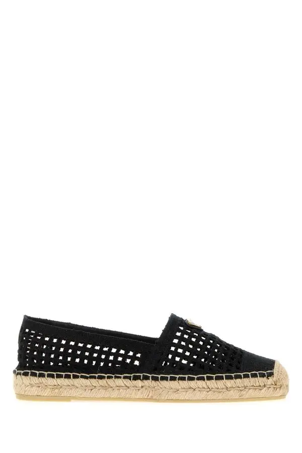 Prada Crochet Espadrilles - Black