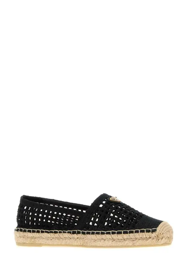 Prada Crochet Espadrilles - Black