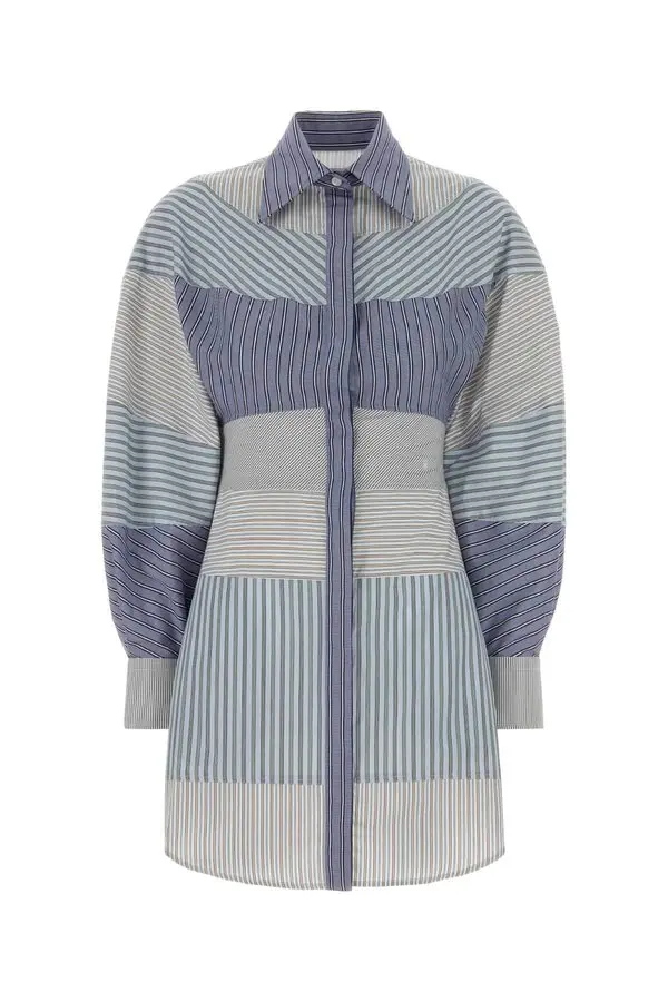Moschino Embroidered Poplin Shirt Dress - Multicolor