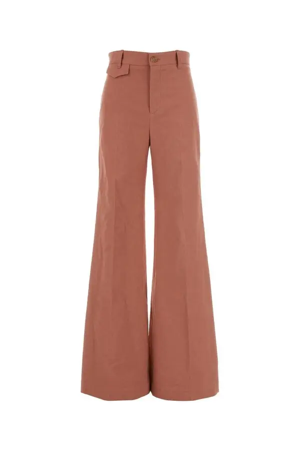 Chloé Dark Cotton Flared Leg Pant