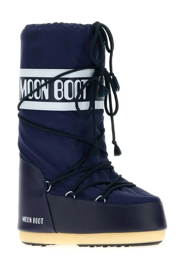 Moon Boot Navy Nylon And Synthetic Leather Icon Boots