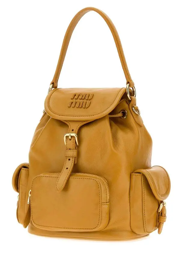 Miu Miu Mustard Leather Backpack