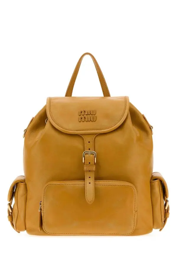 Miu Miu Mustard Nappa Leather Backpack