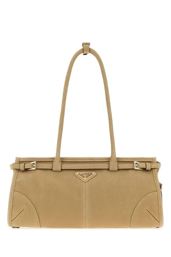 Prada Beige Nabuk Bonnie Shoulder Bag