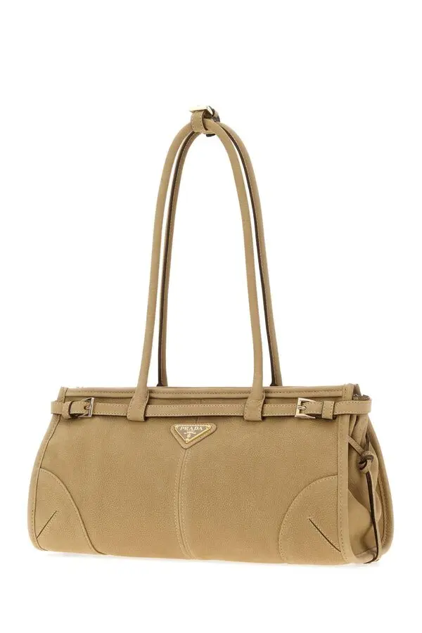 Prada Beige Nabuk Bonnie Shoulder Bag - Brown