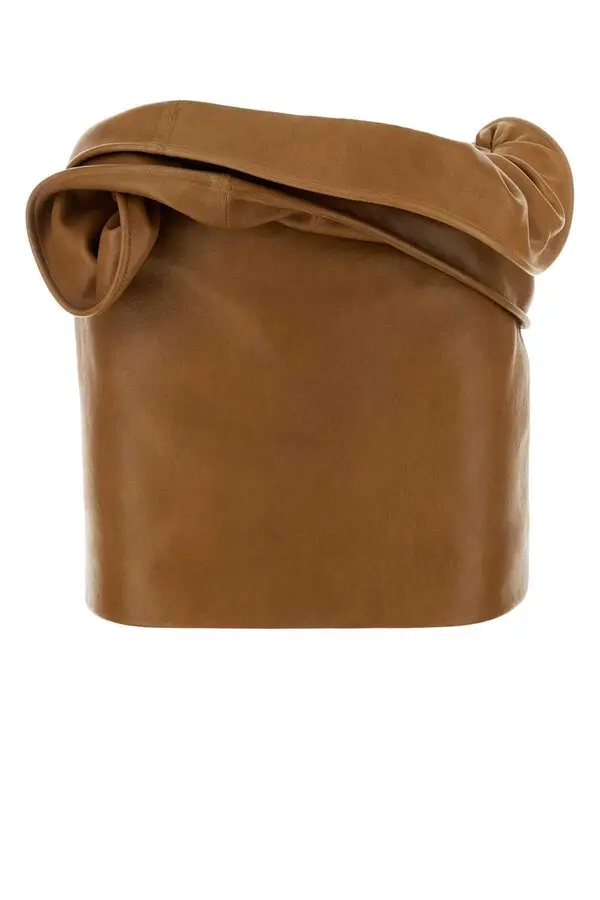 Magda Butrym Camel Leather Mini Skirt