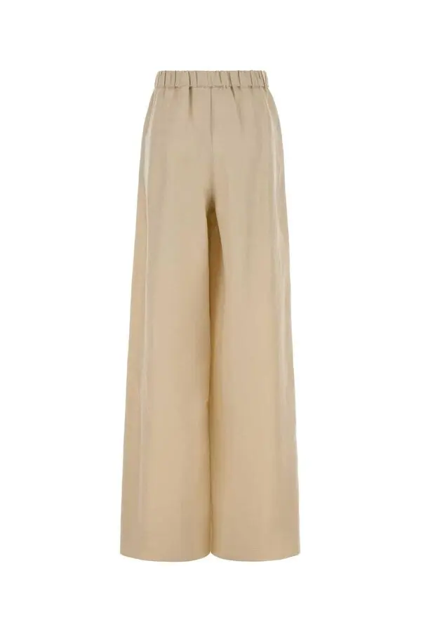 Max Mara Linen Blend Wide-leg Pant - Brown