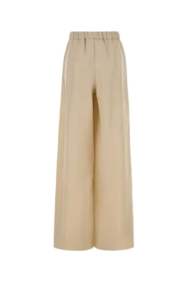 Max Mara Linen Blend Wide-leg Pants - Brown